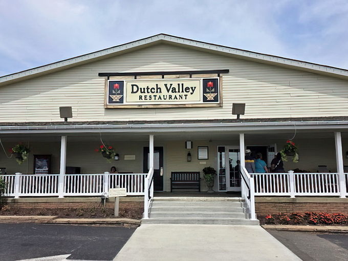 The welcoming porch and classic sign hint at the treasures waiting inside. Prepare for food that hugs your soul.