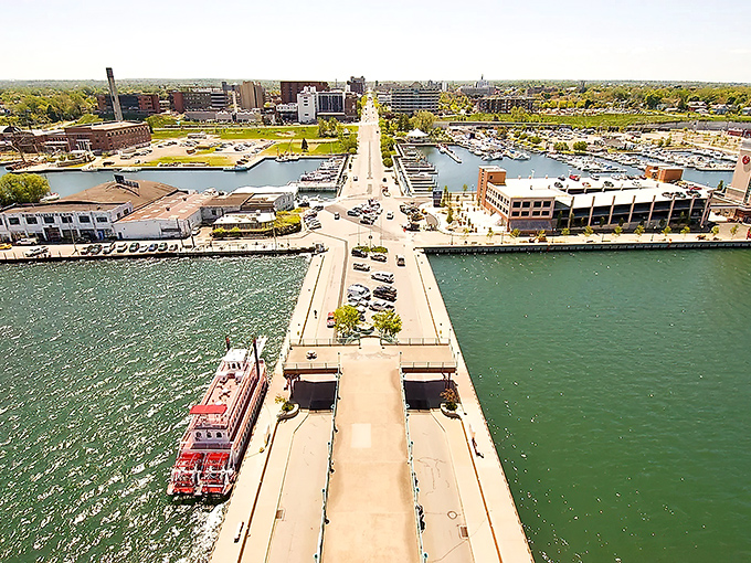 From this bird's-eye view, Erie's harbor invites you to explore where Great Lakes heritage meets modern waterfront living.