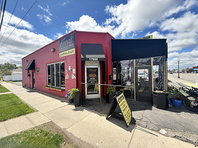 Bold and bright like its flavors &ndash; Fredi The PizzaMan's colorful exterior is like a preview of the exciting tastes waiting inside.