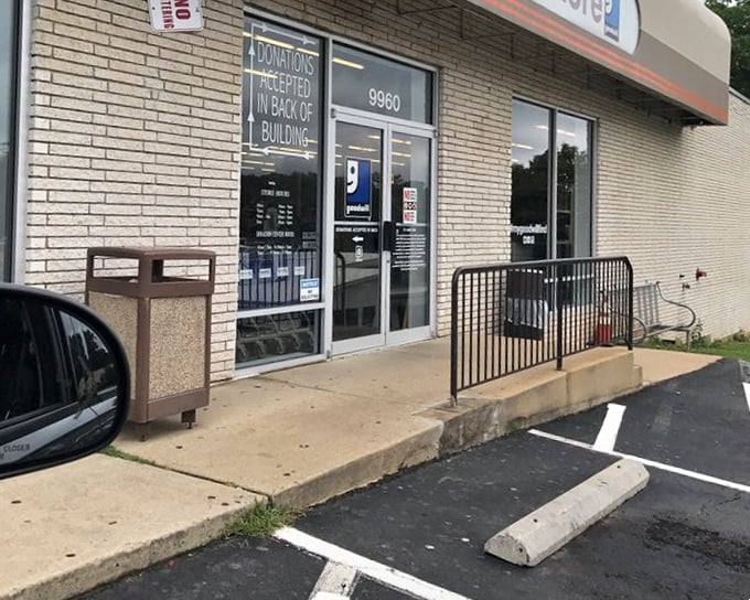 The donation drop-off area hints at the constant flow of new treasures waiting to be discovered inside.