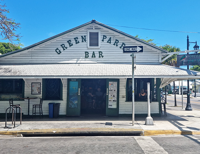 That classic green-and-white trim says "come as you are" louder than any neon sign ever could.