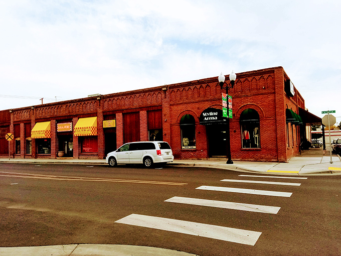 That red-brick diner on the corner looks ready to serve up burgers with a wink.