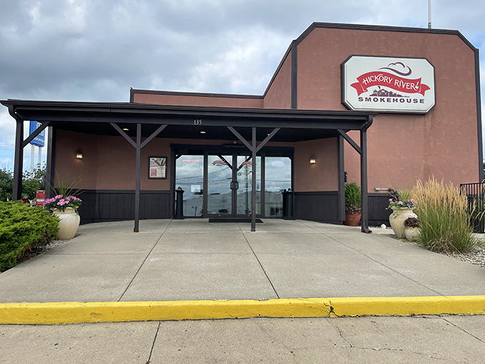 The entrance to Hickory River promises a journey into smoke-kissed territory &ndash; no passport required, just an appetite.