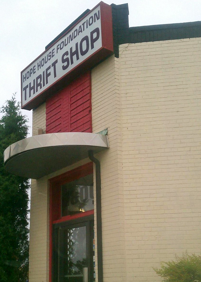 That vintage marquee sign has witnessed decades of thrifters finding unexpected joy inside these walls.