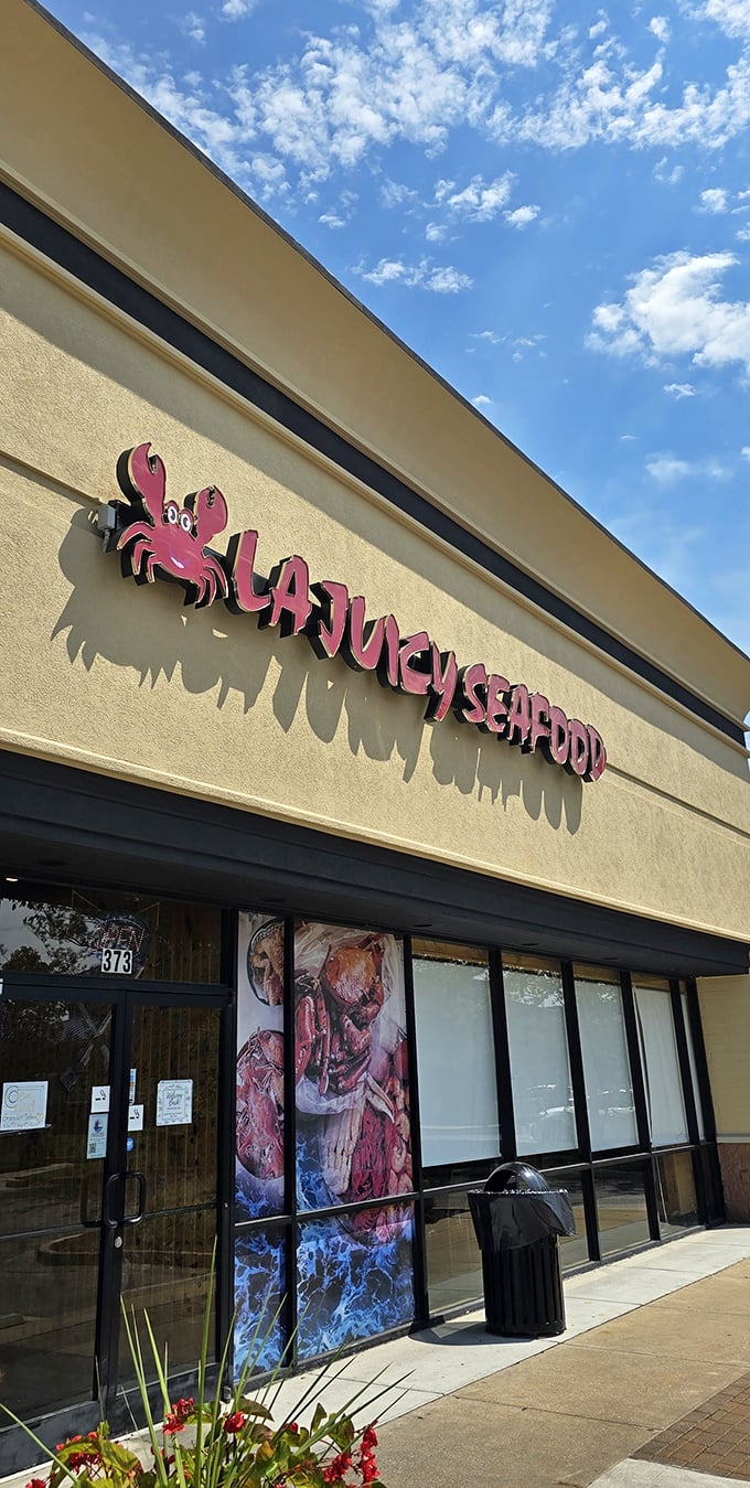 That iconic crab sign at LA Juicy Seafood isn't just decoration&mdash;it's a beacon calling to seafood lovers everywhere.