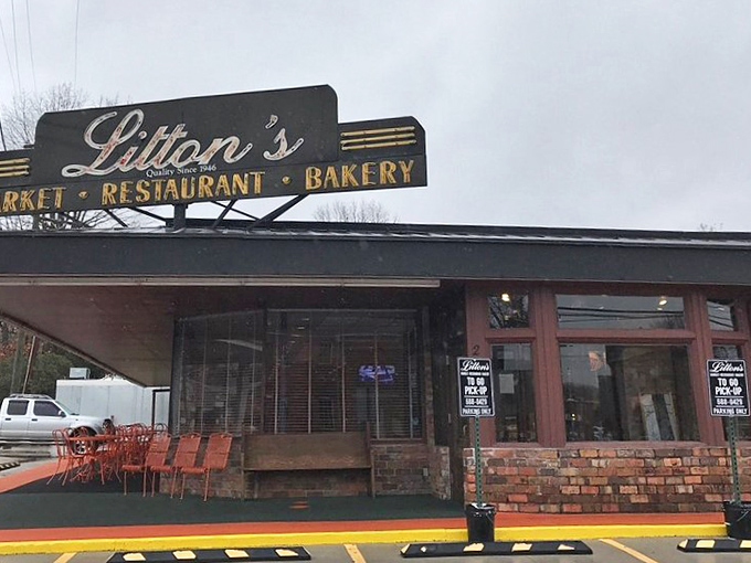 Rain or shine, those bright orange chairs at Litton's stand ready for burger enthusiasts seeking Tennessee's finest.
