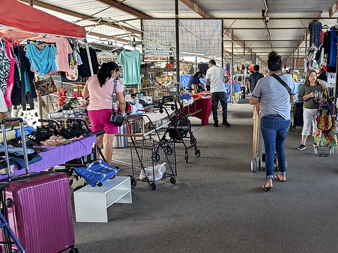 The indoor halls of Mercadome's legendary market offer air-conditioned relief and endless rows of potential treasures.