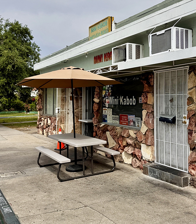 Tiny spot, enormous flavors. Mini Kabob's outdoor table might be the most valuable real estate in Glendale.