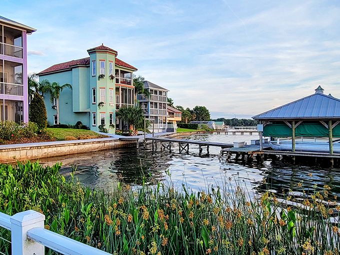 Colorful waterfront homes create a storybook scene that would make even Disney animators jealous of nature.