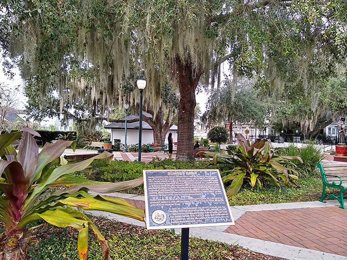 Under ancient oaks draped in Spanish moss, this historic square feels like stepping into a Norman Rockwell painting come alive.