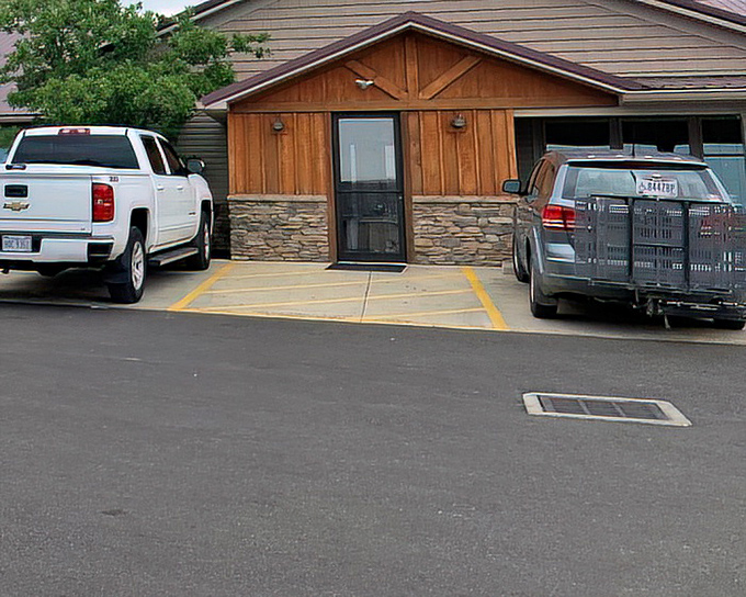 Simple, unassuming entrance to Mrs. Yoder's Kitchen. Don't let the modest exterior fool you&mdash;inside lurks food that will haunt your dreams.