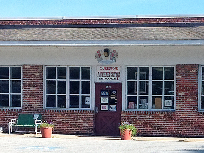 The Antique Mall entrance looks like it belongs in a Norman Rockwell painting &ndash; nostalgic before you even step inside.
