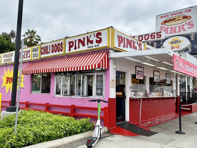 The red and white awning at Pink's has sheltered everyone from movie stars to midnight snackers seeking chili dog perfection.