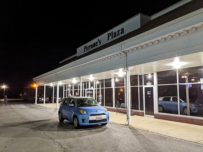 By day or night, Pirrone's simple storefront conceals St. Louis-style pizza perfection that keeps families coming back decade after decade.