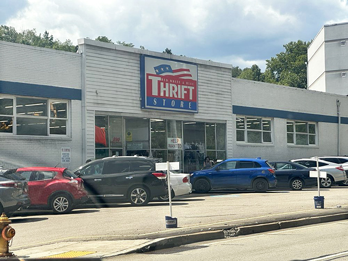 Simple on the outside, spectacular on the inside. Red, White & Blue's unassuming facade hides a wonderland of affordable treasures.