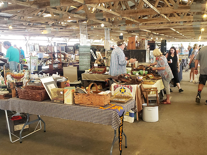 Antique hunters paradise at Renninger's. The wooden beams above have witnessed countless "I found it!" moments.