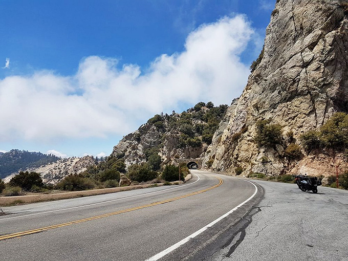 Where earth meets sky. This mountain passage through the San Bernardino range makes you feel like you're driving through a postcard.