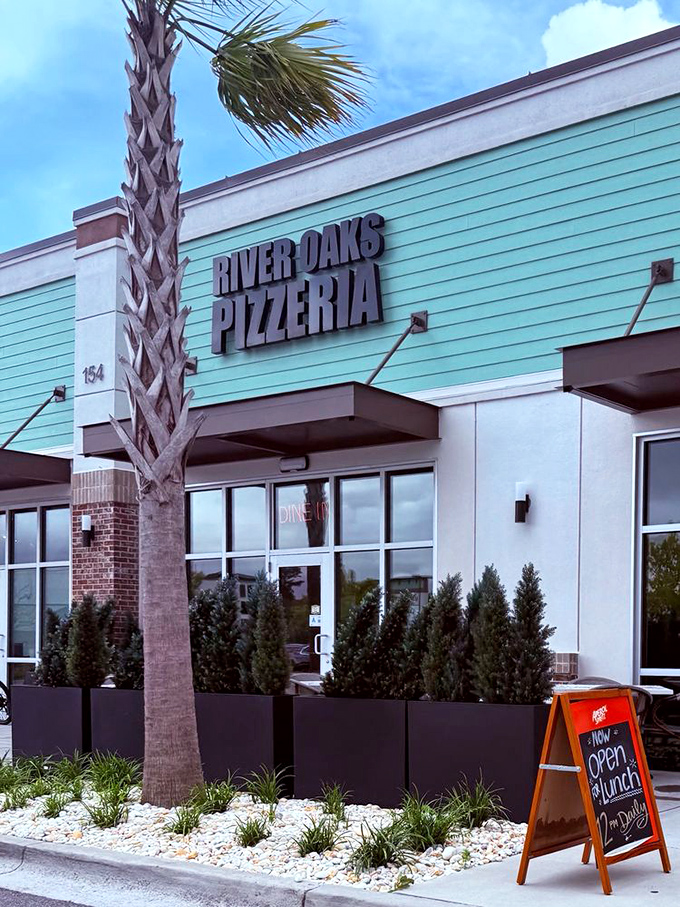 River Oaks' mint-colored building houses pizza treasures worth venturing away from tourist traps to discover.