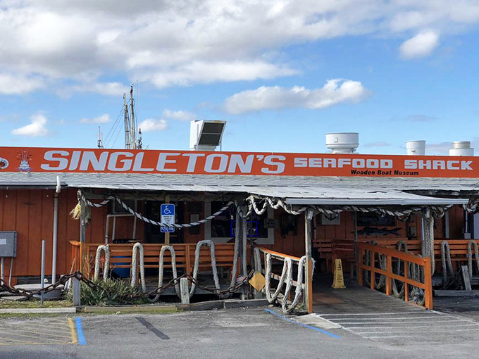 This is what "authentic Florida seafood shack" looks like &ndash; complete with fishing nets and zero pretense.