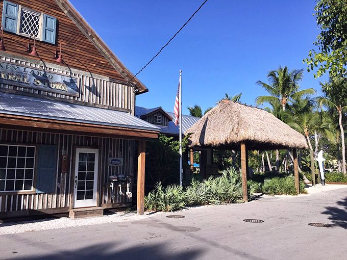 Old Florida meets tropical paradise where weathered wood and thatched roofs create the perfect backdrop for island time.