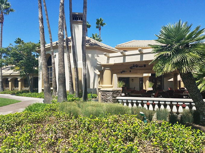 Mediterranean-style clubhouse that makes visitors think you've struck gold. Let them believe what they want.