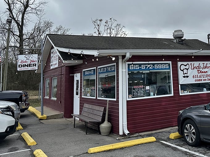 That classic diner design signals serious comfort food awaits behind those welcoming glass doors.