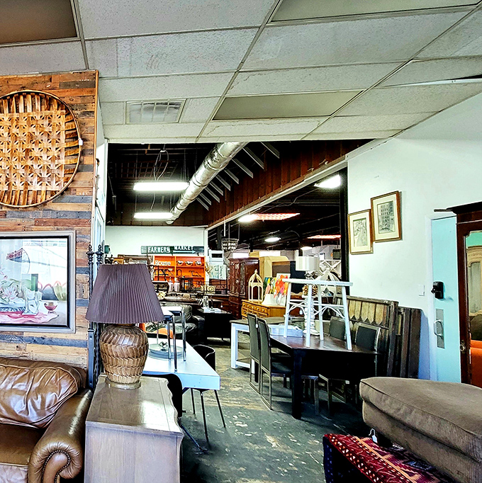 Peek down any aisle and discover a portal to another era &ndash; where leather meets wood and exposed brick frames possibility.