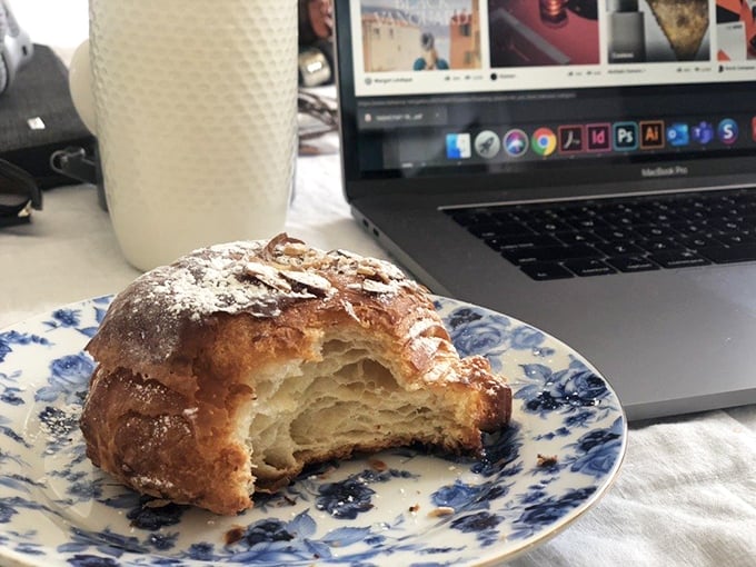 The cross-section tells the whole story &ndash; those honeycomb air pockets are the mark of perfect lamination. This croissant could make a Parisian homesick.