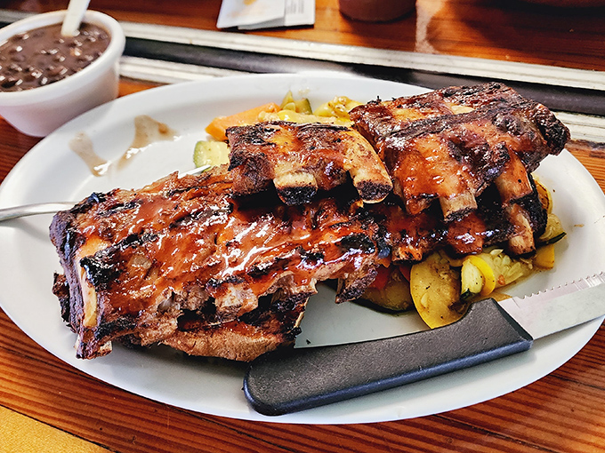 Fall-off-the-bone ribs that prove Dune Dog isn't just about seafood. These glistening beauties would make a barbecue pitmaster nod in approval.