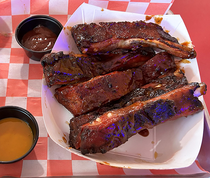 These ribs have that perfect "tug" barbecue aficionados search for&mdash;meat that clings to the bone just enough to make you work a little.