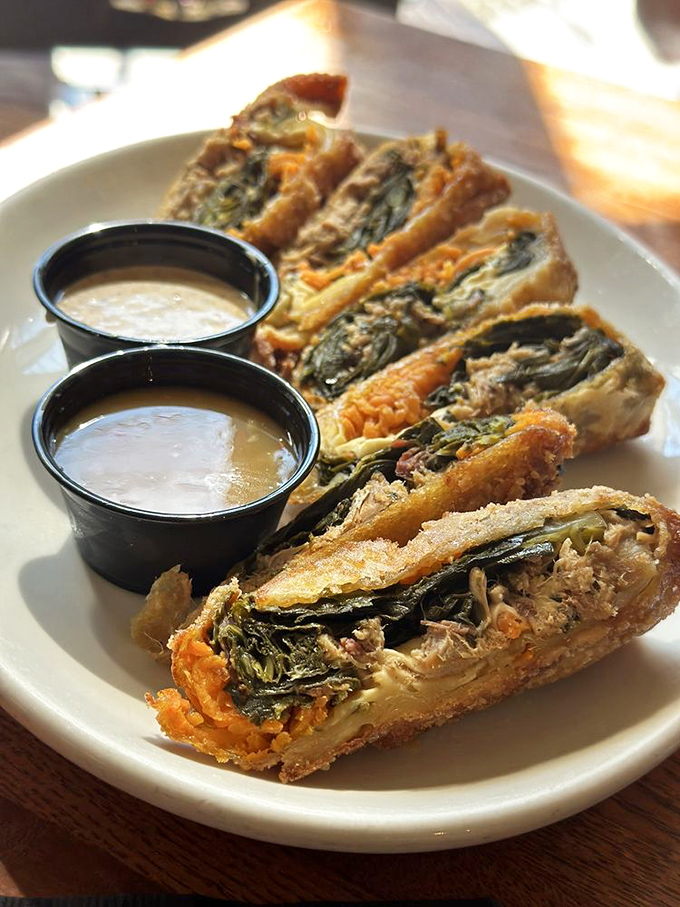 Soul rolls reinvent Southern classics by wrapping collards and pulled pork in a crispy shell&mdash;like your grandmother's cooking got a delicious promotion.