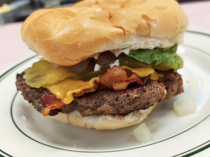 A burger that doesn't need a fancy name or truffle oil&mdash;just honest beef, melty cheese, and bacon that means business.