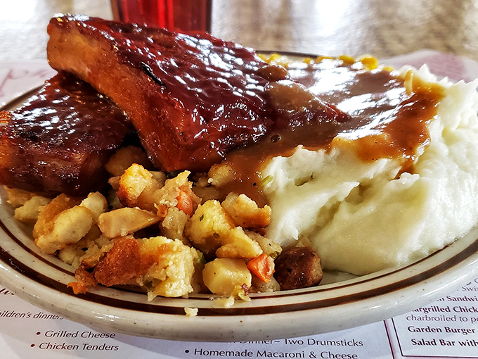 These barbecue ribs fall off the bone like they're eager to meet your taste buds immediately.