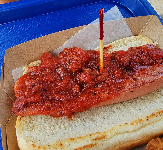 This isn't just a chili dog&mdash;it's a masterclass in comfort food engineering. The kind of messy perfection worth ruining a shirt for.