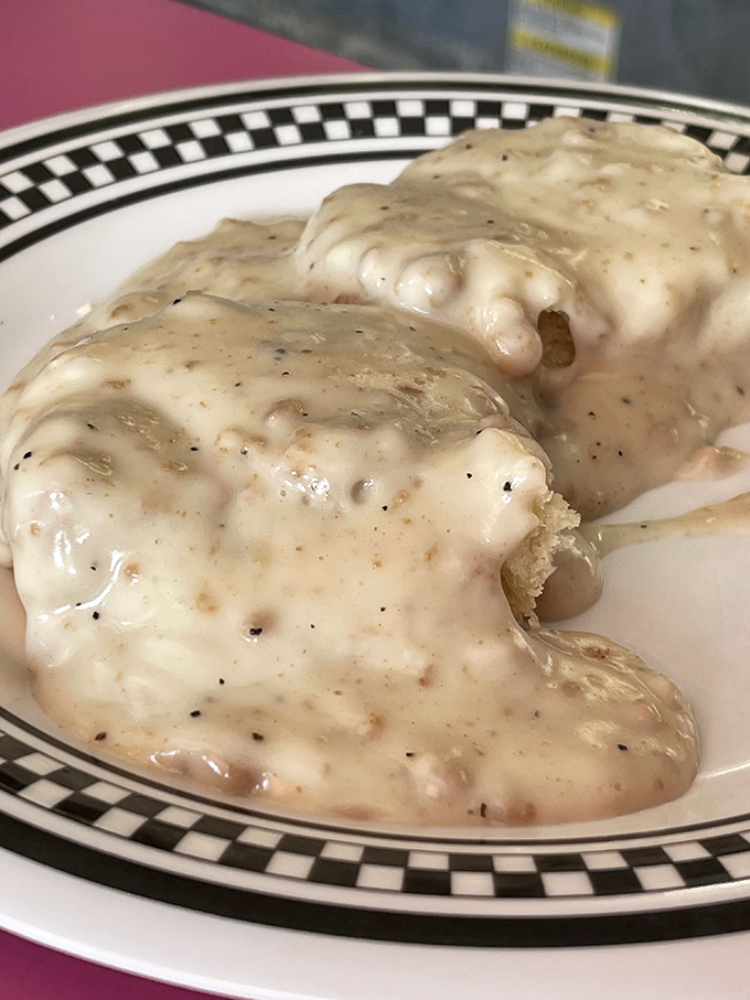 Biscuits and gravy so authentic they could run for mayor of Palatka. This plate doesn't just stick to your ribs—it moves in and pays rent.