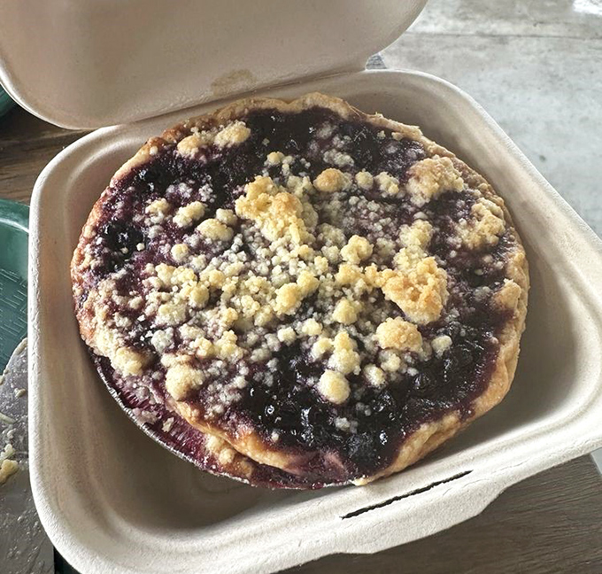 Blueberry crumble pie that makes you wonder if they've somehow improved on the concept of pie itself. Spoiler alert: they have.