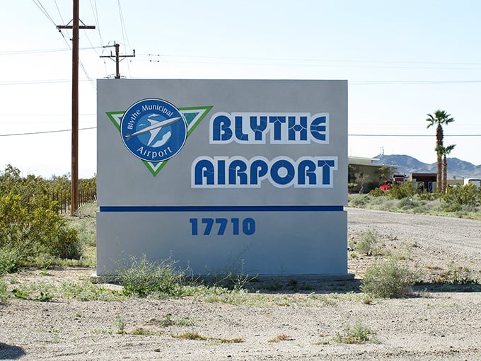Blythe Airport: small enough that you won't need a shuttle bus or hiking boots to reach your gate.