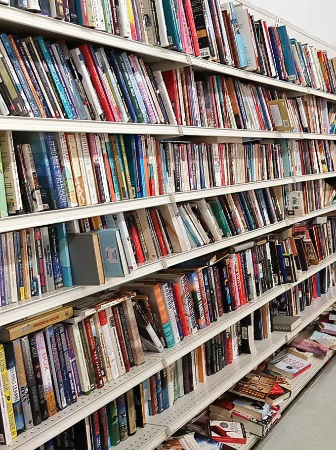 A library where every book costs less than a latte. Between these shelves lie forgotten bestsellers and obscure gems waiting for their second chance.