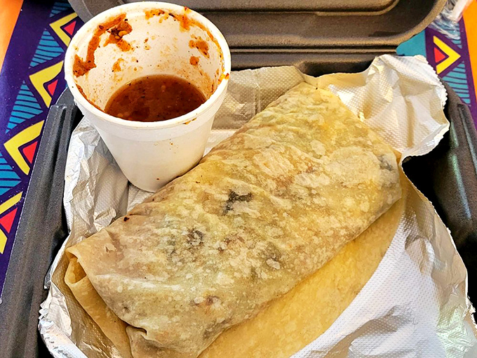 This breakfast burrito isn't just a meal, it's a Tucson tradition wrapped in a tortilla with a side of chili that'll wake you up faster than coffee.