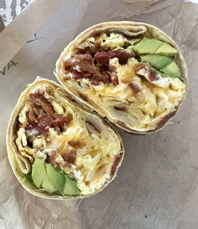 Breakfast burritos: where morning meets Mexico in a handheld package. The avocado adds that California kiss.