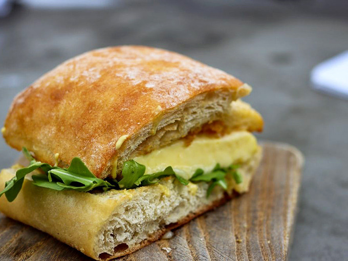 The egg sandwich that launched a thousand Instagram posts&mdash;a perfect marriage of souffl&eacute;-like eggs and buttery brioche.