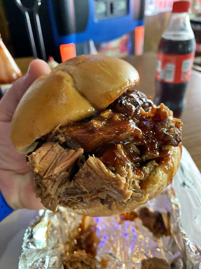 A pulled pork sandwich so juicy you'll need extra napkins&mdash;and possibly a bib. Worth every messy, delicious bite.