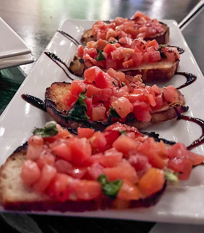 Bruschetta that makes tomatoes the star of the show. Each bite delivers a perfect harmony of crunch, tang, and herbaceous bliss.