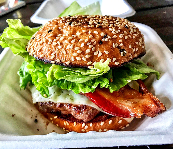 Their "Best Damn Grass-Fed Cheeseburger" isn't just a name—it's a mission statement delivered between two perfect sesame buns.