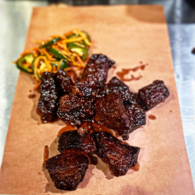 Burnt ends: where brisket goes to heaven, gets caramelized, and returns to earth as meat candy for the worthy.