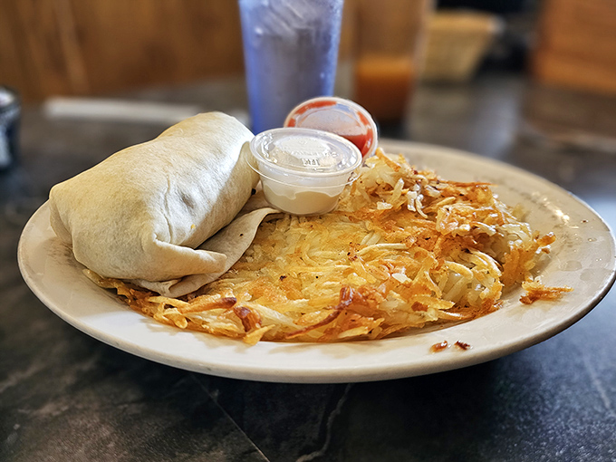 The breakfast burrito&mdash;where tortilla meets morning essentials in a hand-held masterpiece that makes you wonder why we bother with plates at all.