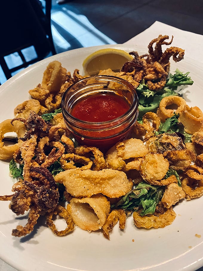 Crispy calamari that actually tastes like the ocean, not like someone deep-fried a rubber band collection. That's the difference quality makes.