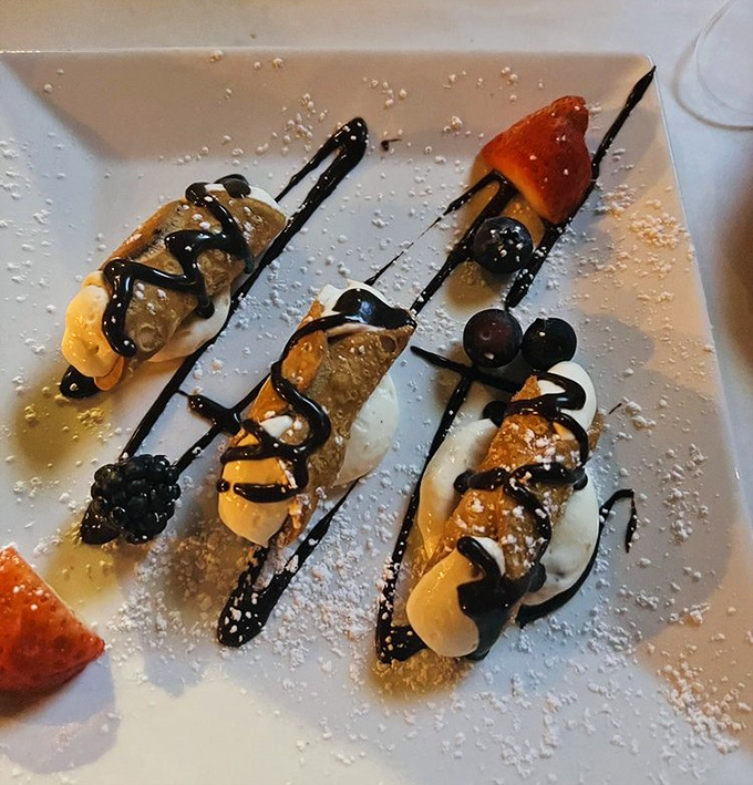 These cannoli look like they've auditioned for The Godfather's famous line: "Leave the gun, take the cannoli." One bite and you'll understand why. 
