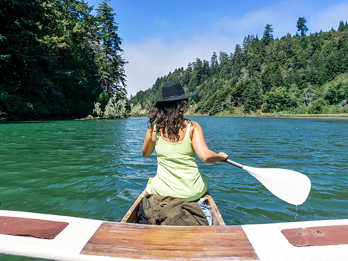 Who needs therapy when you can paddle through pristine waters with redwoods standing guard? The Big River Estuary offers serenity by the oarful.