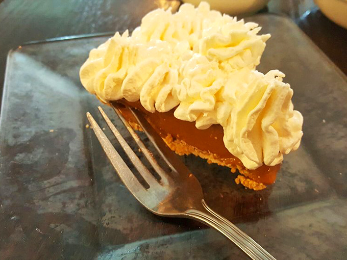 Caramel pie that makes time stand still. That perfect balance of sweet, creamy, and buttery that reminds you why dessert is life's greatest consolation prize.